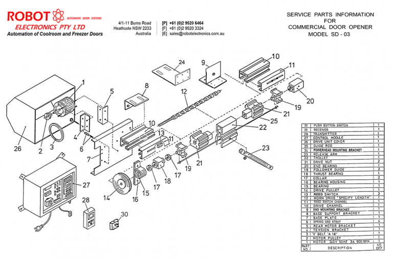 Ceiling Hatch Door Opener Model SD-03 - Robot Electronics